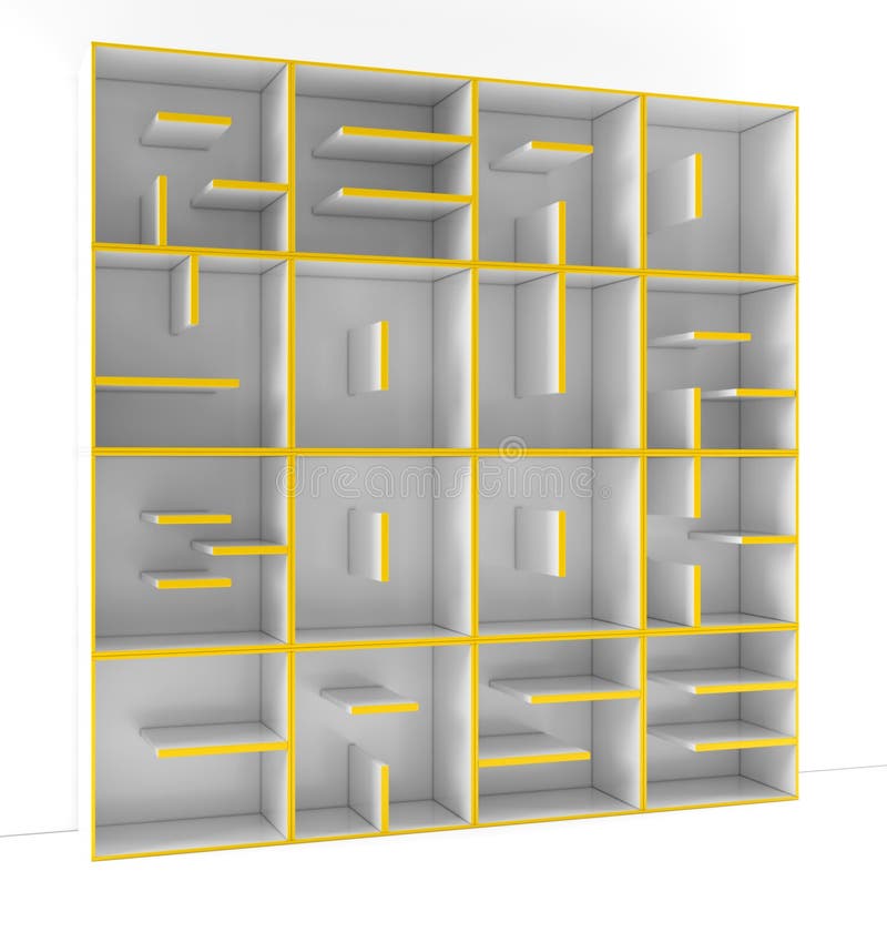 3D shelves square stock illustration. Illustration of business - 47612656