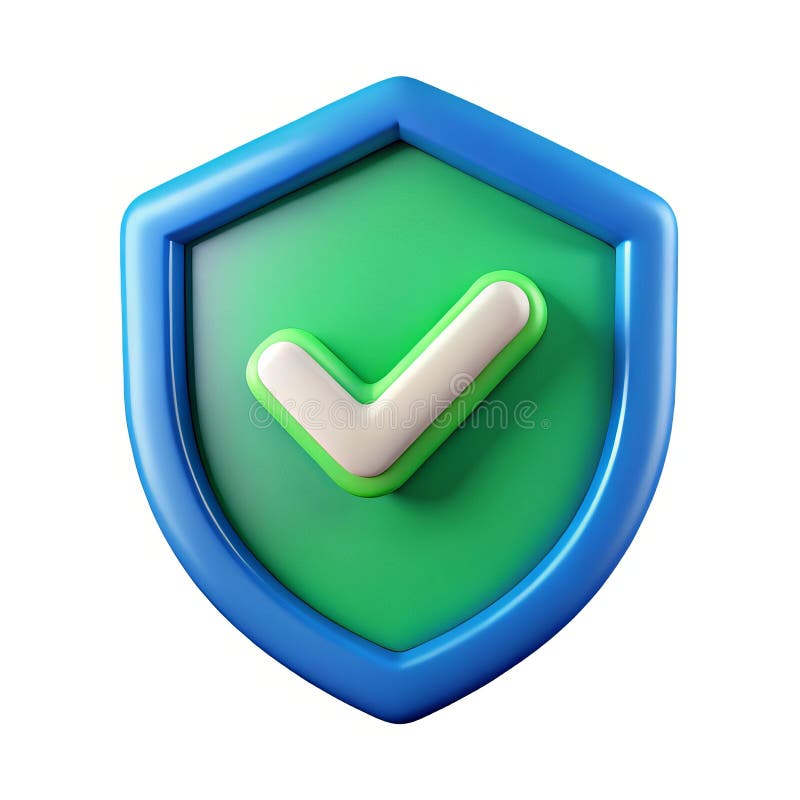 3D Shield Checkmark Icon – Secure & Verified Protection. Stock ...