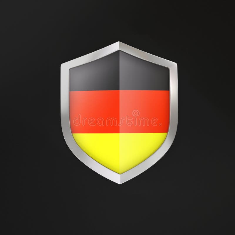 3D Shield with the Flag of Germany. Stock Illustration - Illustration ...