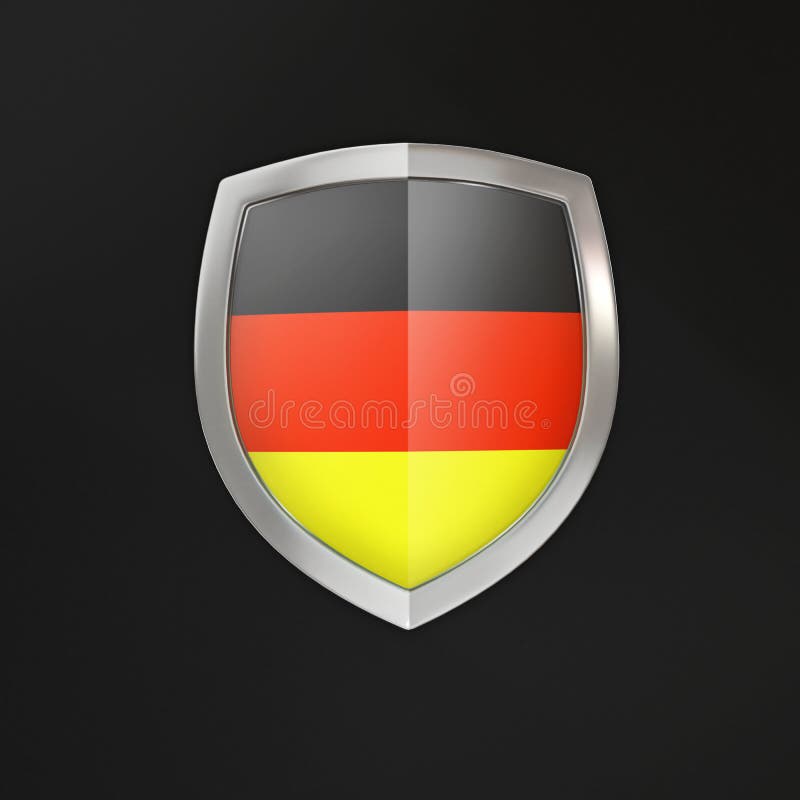 3D Shield with the Flag of Germany. Stock Illustration - Illustration ...