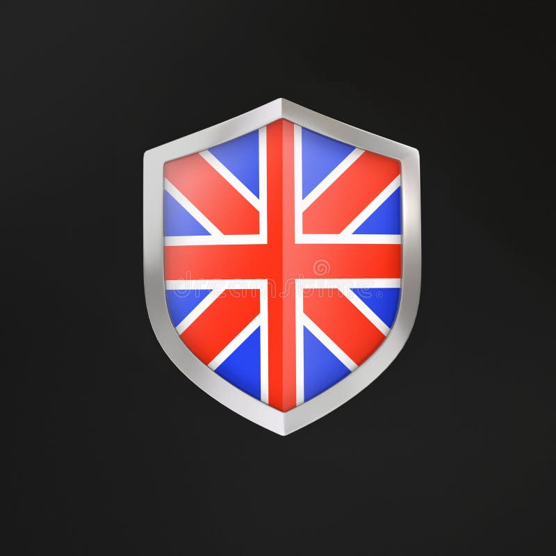 3D Shield with the Flag of Great Britain. Stock Illustration ...