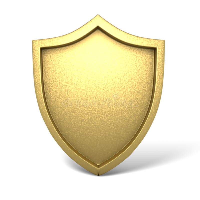 Metal Shield, Golden Shield,3d Shield Made of Gold Side View, Stock ...