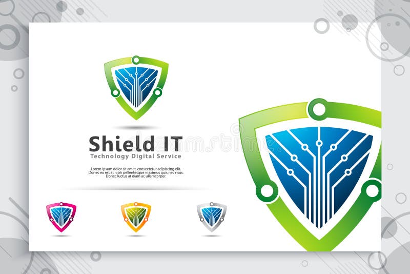 Security Shield Tech Vector Logo Design with Modern Concept , Abstract ...