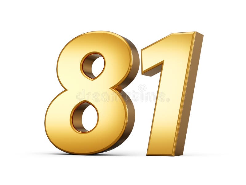 3d Shiny Gold Number 58, Fifty Eight 3d Gold Number Isolated on White ...