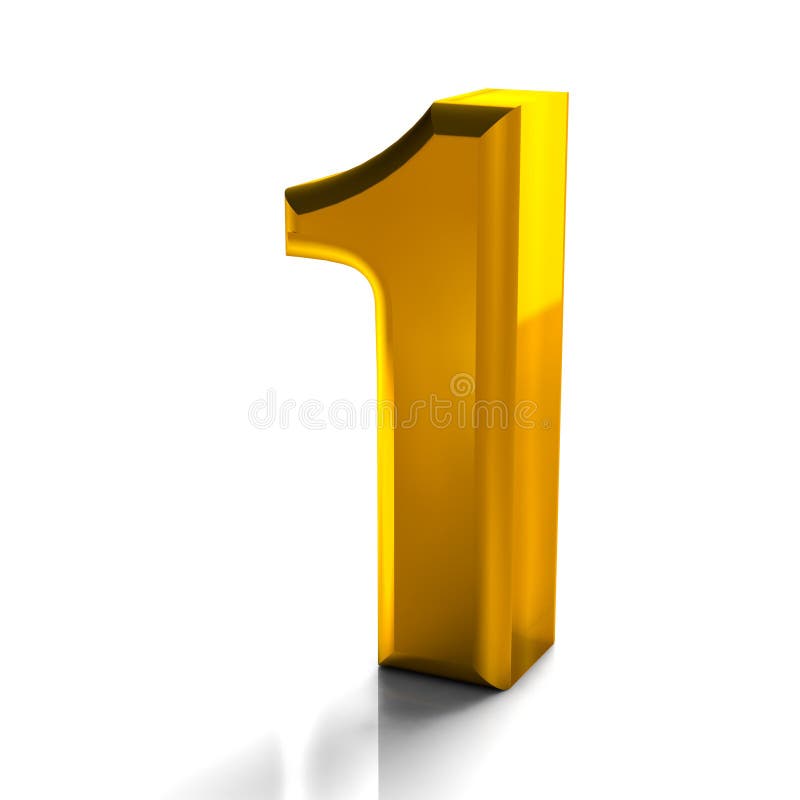 3d Shiny Golden Number 1 One Collection, High Quality 3d Render ...