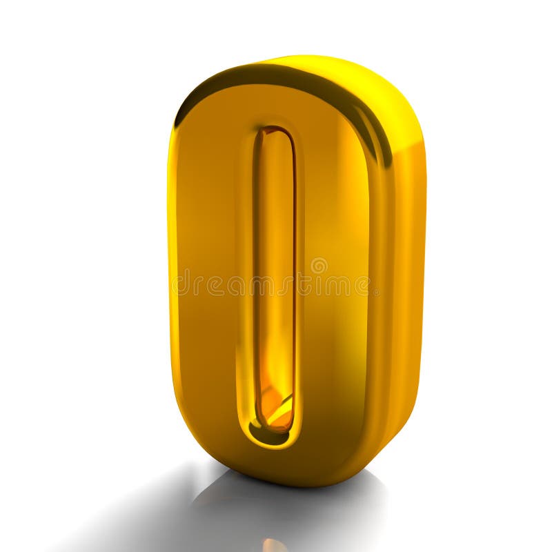 3d Shiny Golden Number 0 Zero Collection, High Quality 3d Render ...