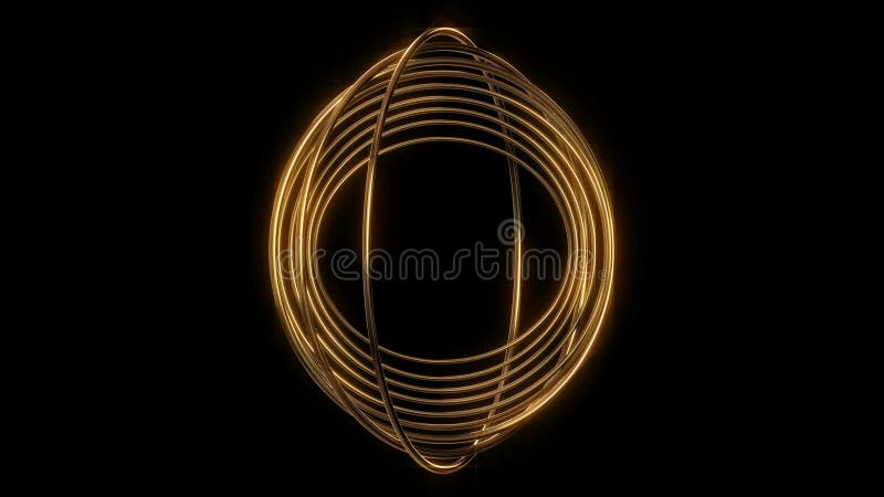 3d Shiny Golden Rings Smooth Rotate Animation Stock Footage - Video of ...