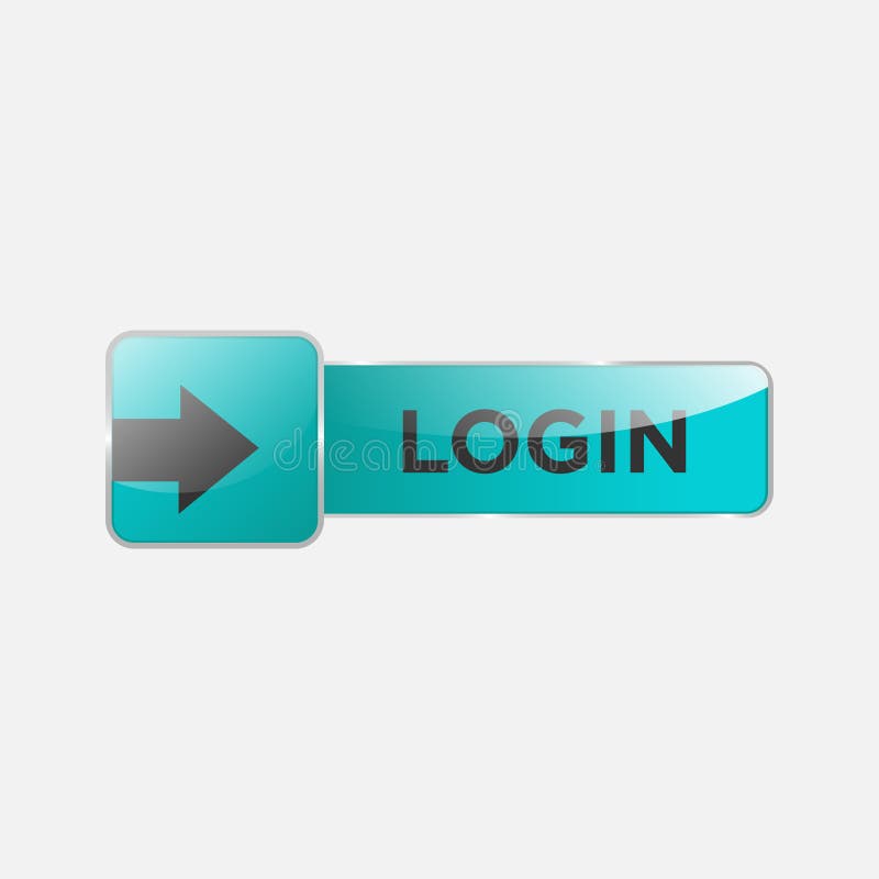 Login Arrow Web Button Vector. 3d Glossy Web Button Vector Stock Vector ...