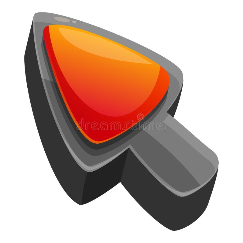 3d Shiny Orange and Red Cursor Pointing Up Right Stock Illustration ...