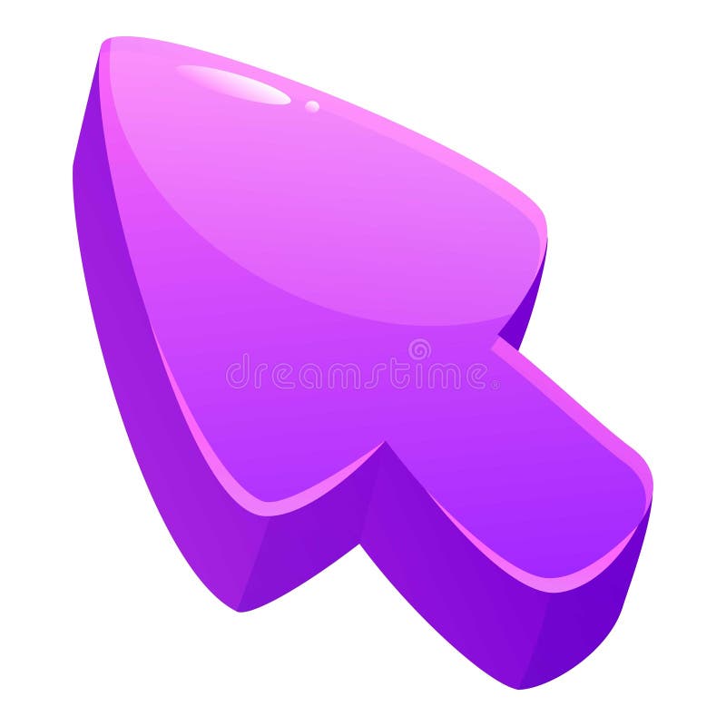 3d Shiny Purple Cursor Pointing Top Left Corner Stock Illustration ...