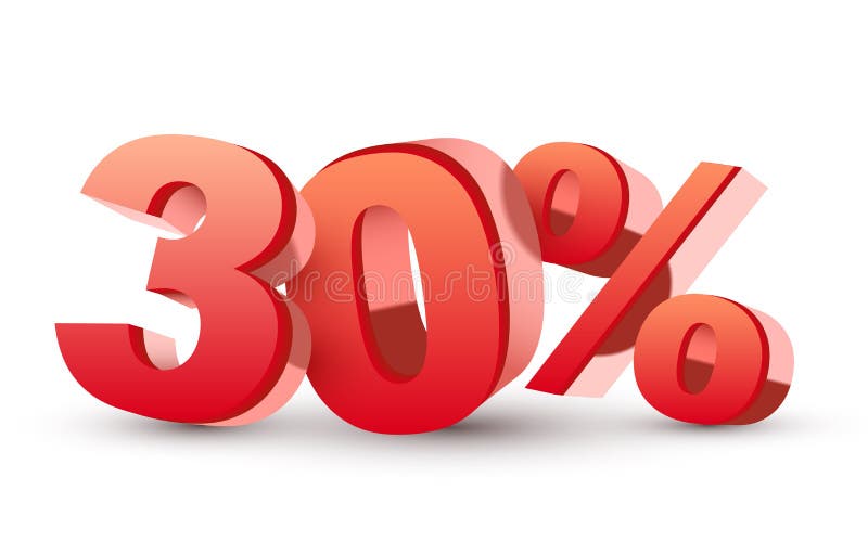 3d Shiny Red Discount Collection - 30 Percent Stock Vector ...
