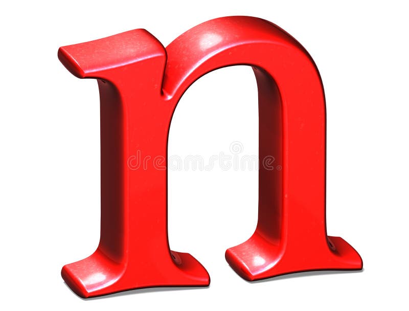 3D Shiny Red Letter on White Background Stock Illustration ...