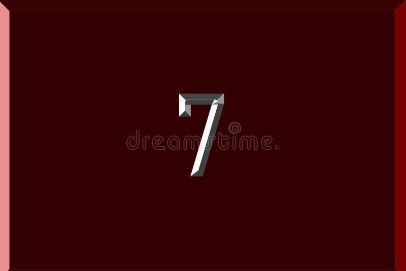 3d Shiny Silver Number with Red Background Collection - 7 Stock ...