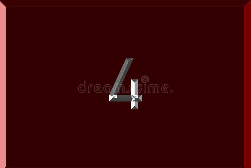 3d Shiny Silver Number with Red Background Collection - 4 Stock ...