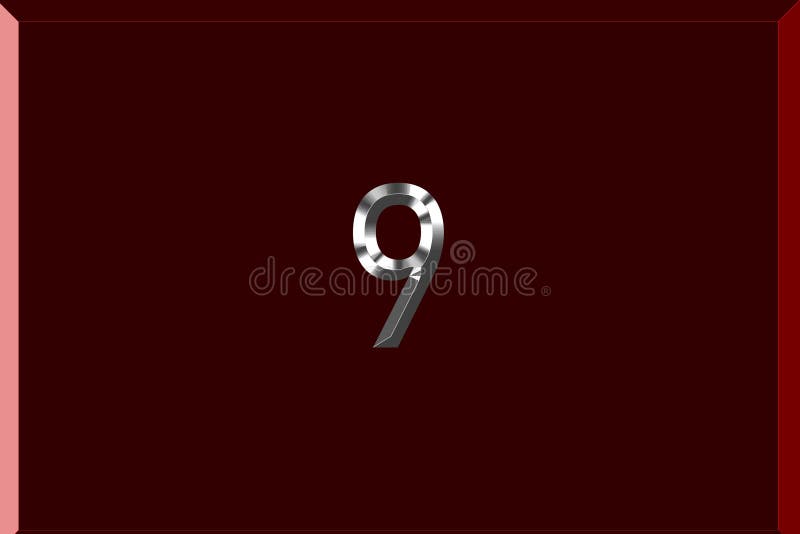 3d Shiny Silver Number with Red Background Collection - 9 Stock ...