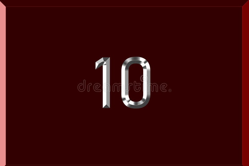 3d Shiny Silver Number with Red Background Collection - 10 Stock ...