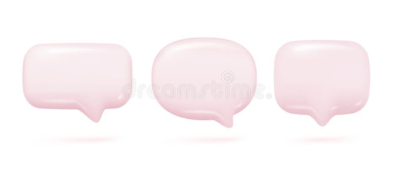 3D Shiny Speech Bubbles. Empty Square Speech Bubbles for Conversation ...