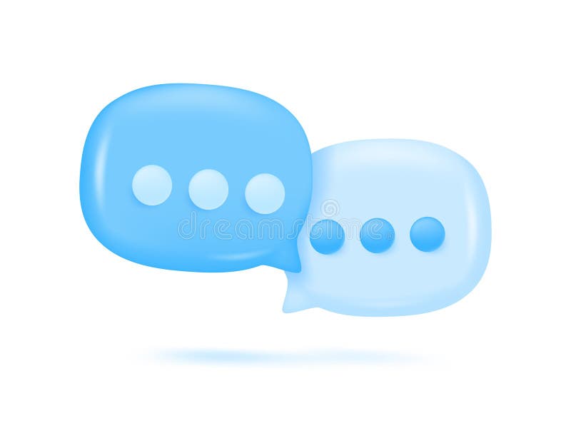 3D Shiny Speech Bubbles. Empty Square Speech Bubbles for Conversation ...