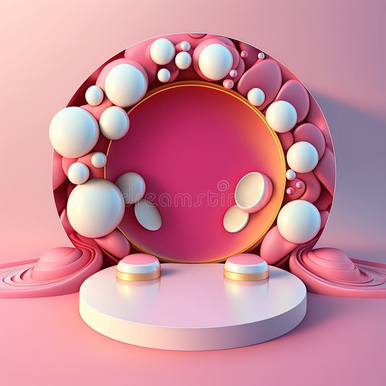 3D Shiny Stage with Easter Egg Decorations for Product Presentation ...