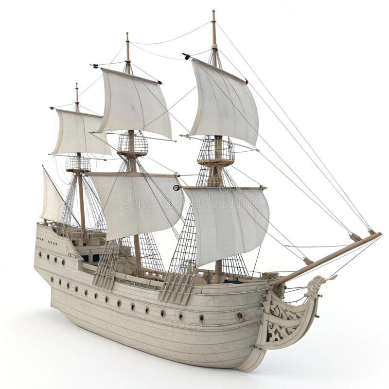 3D Ship Isolated on Transparent Background Stock Illustration ...