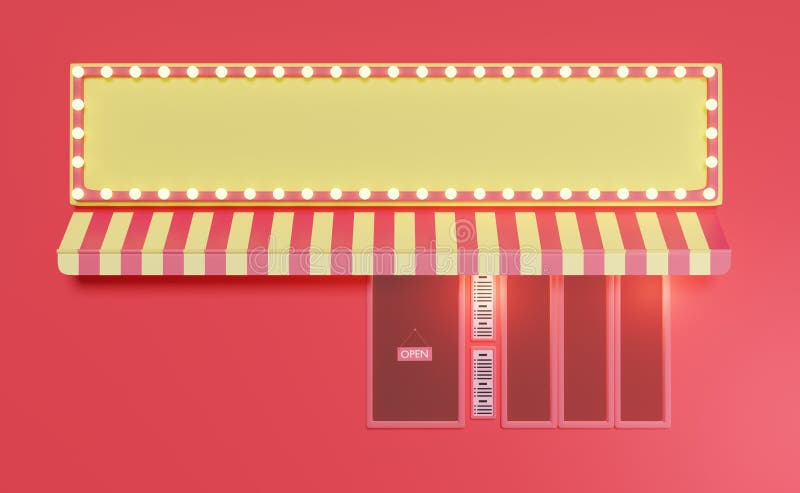 3D Shop Facade, Online Shopping Concept, 3d Illustration or 3d Render ...