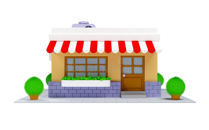 3d shop icon stock illustration. Illustration of exterior - 36603804