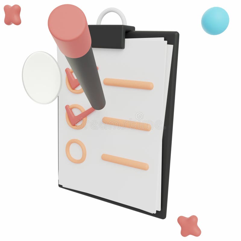 3D Shopping List - Ecommerce Illustration or Icon Pack Stock ...