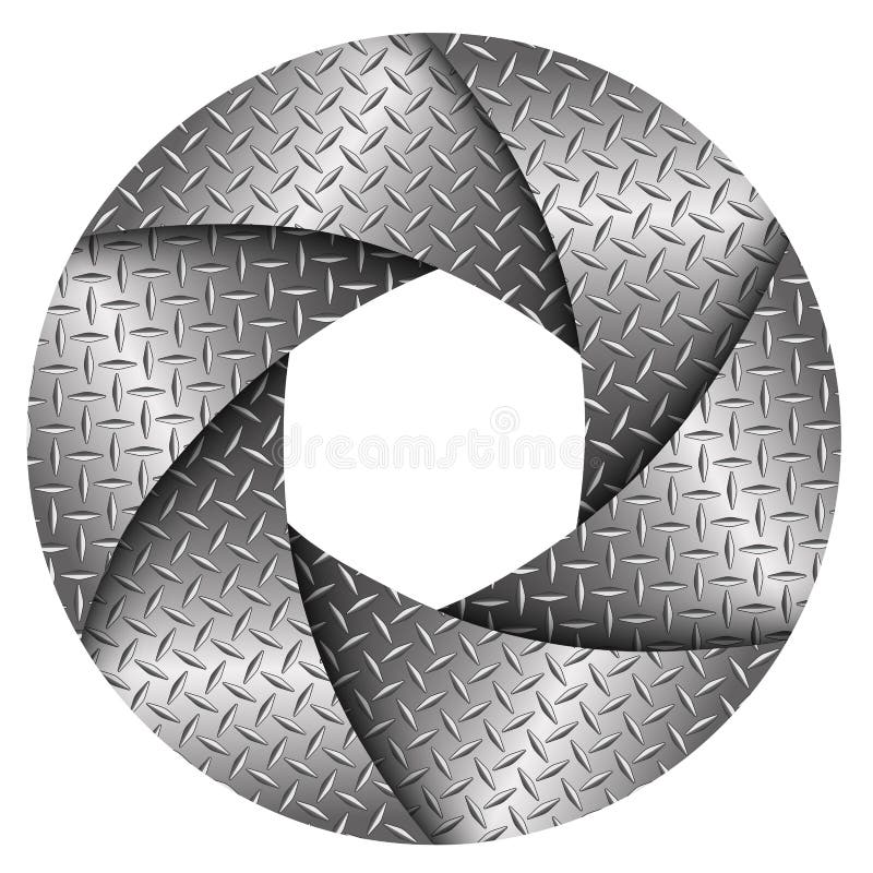 3D Shutter Icon with Diamond Plate Texture Stock Vector - Illustration ...