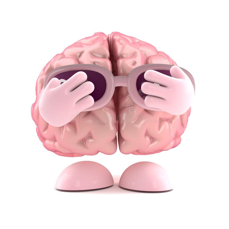 3d Shy brain stock illustration. Illustration of hide - 39409552