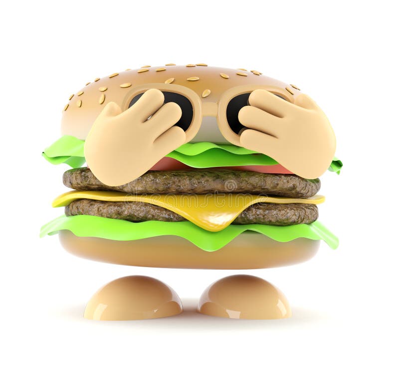 3d Shy burger stock illustration. Illustration of meal - 40561733