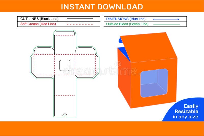 Cardboard Counter Top Display Box Dieline Template L 250xW 200xH1 ...