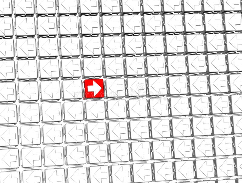 3D Sign Arrow Inside Arrow Blocks Stock Illustration - Illustration of ...