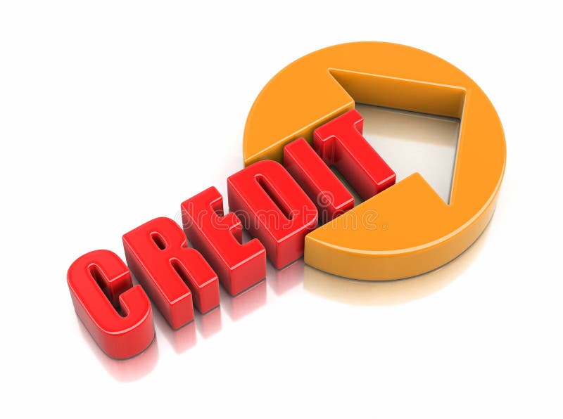 3d Sign credit stock illustration. Illustration of wealth - 88409494