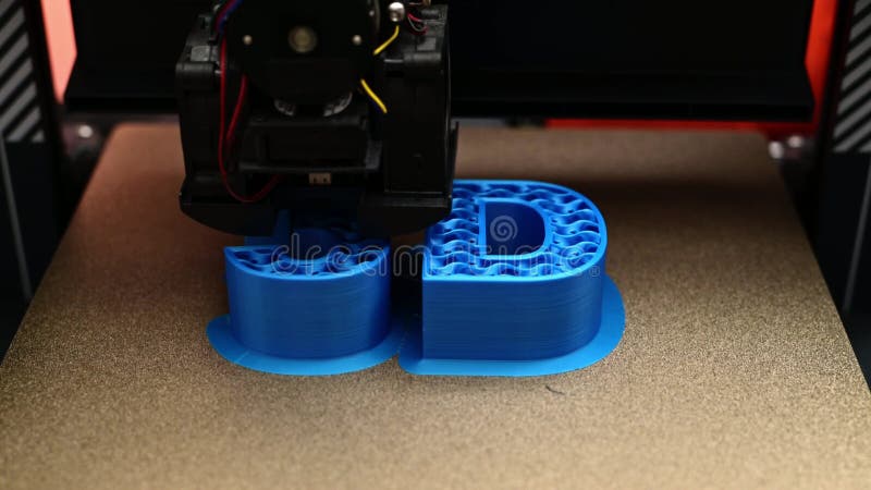 3D Sign Printed with 3D Printer Stock Video - Video of symbol, text ...