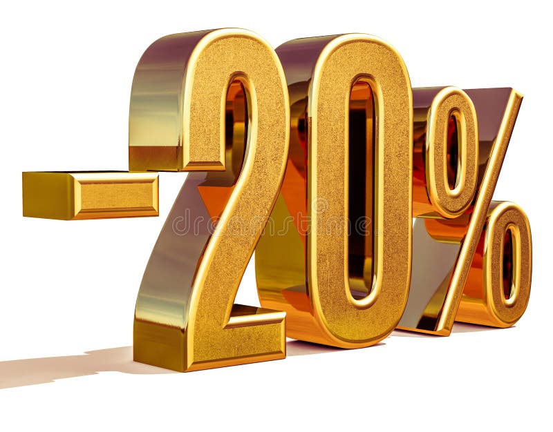 3d or 20 Signe De Remise De Vingt Pour Cent Image stock - Image du ...
