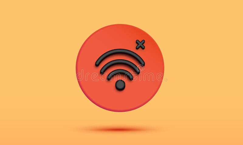 Red Lack of Wifi Symbol and Wifi Problems Stock Vector - Illustration ...