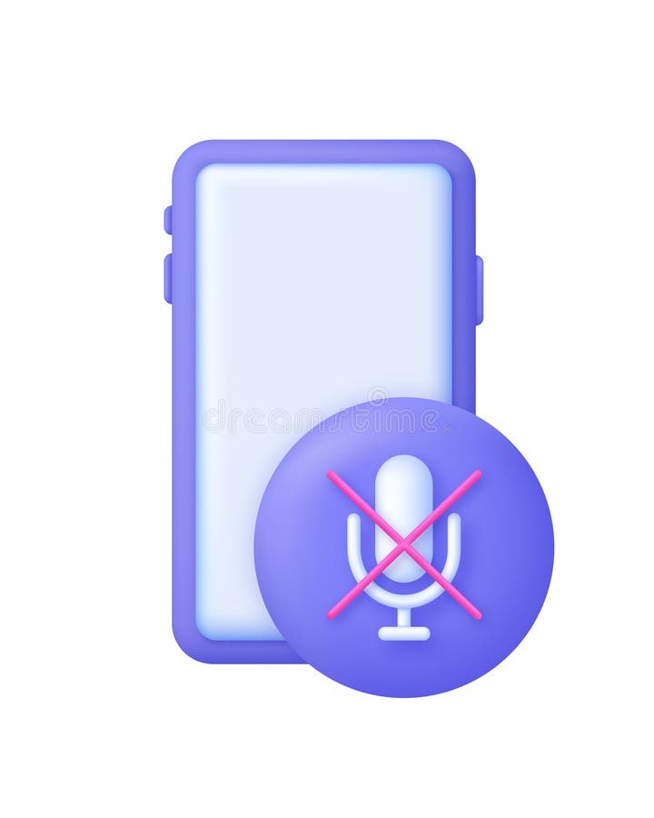 3D Silent Phone Icon. Silent Mode of Smartphone. Silence or Sound ...