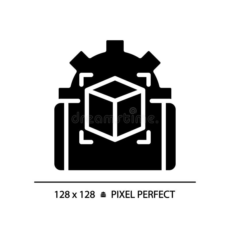 2D Silhouette Glyph Style Innovative Mobile App Icon Stock Vector ...