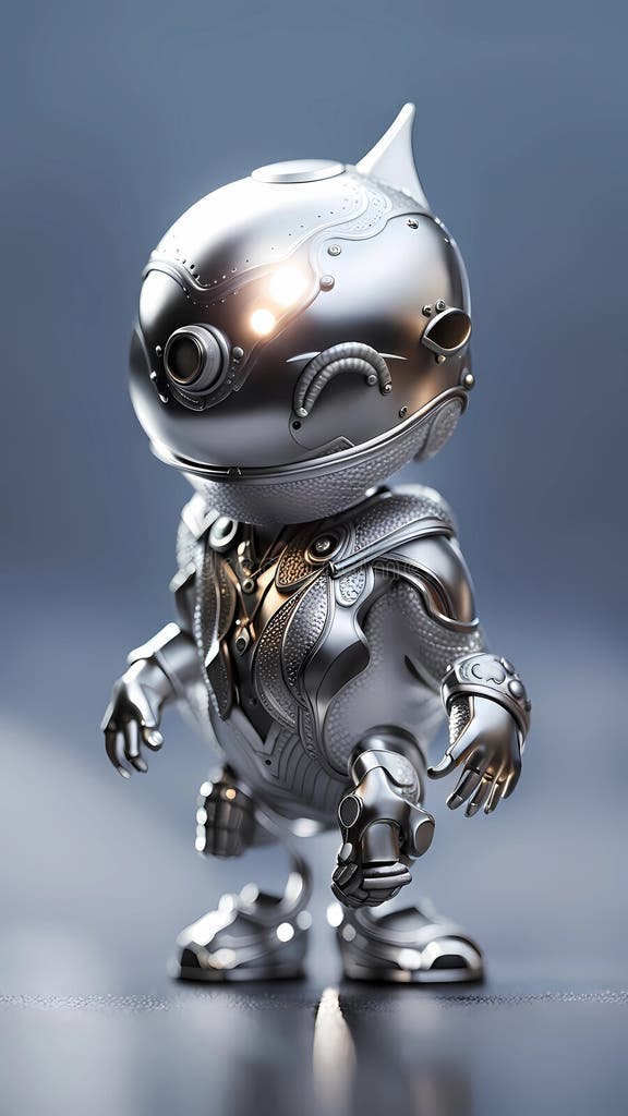 3D Silver Cartoon Characters Design Illustration AI Generated Stock ...