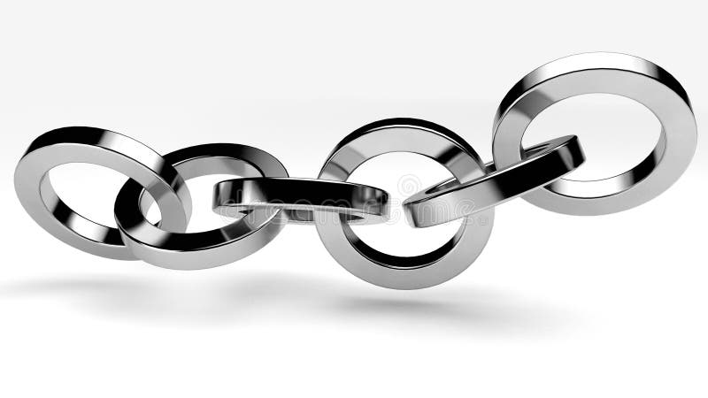 3D Silver Chain Links Isolated on White Stock Illustration ...