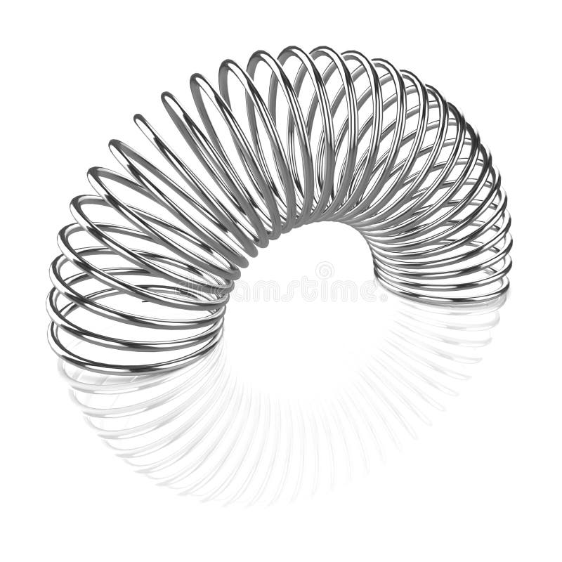 3d Silver coiled spring stock illustration. Illustration of coil - 43044376