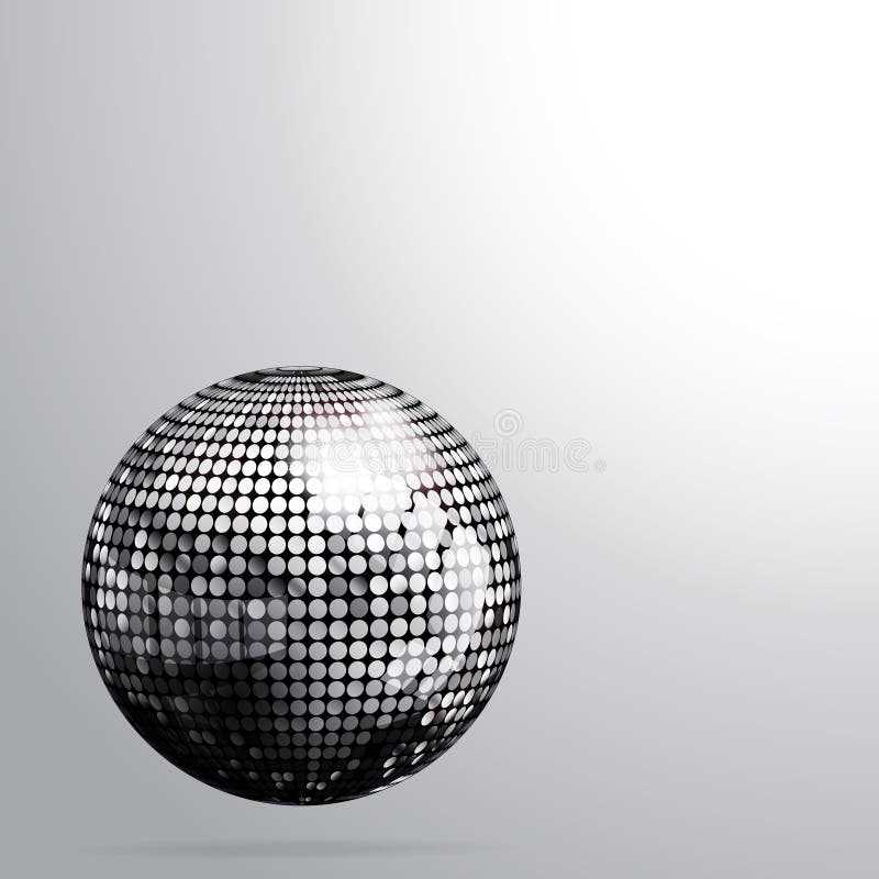 Silver Disco Ball in Fire Vector Realistic. Burning Dance Night Club ...
