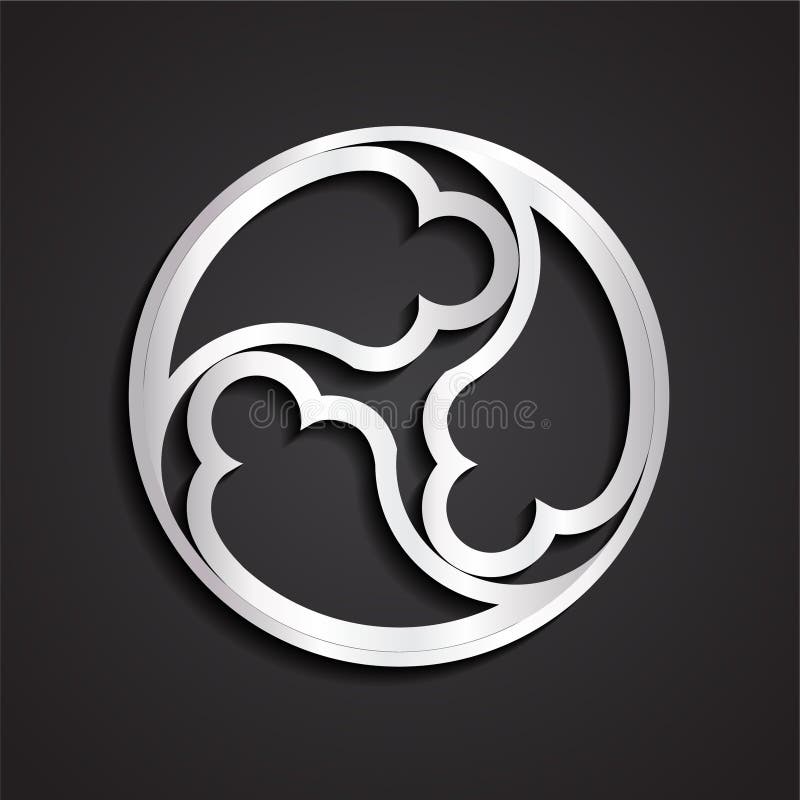 3d Silver Gothic Ornamental Circle Logo Stock Vector - Illustration of ...