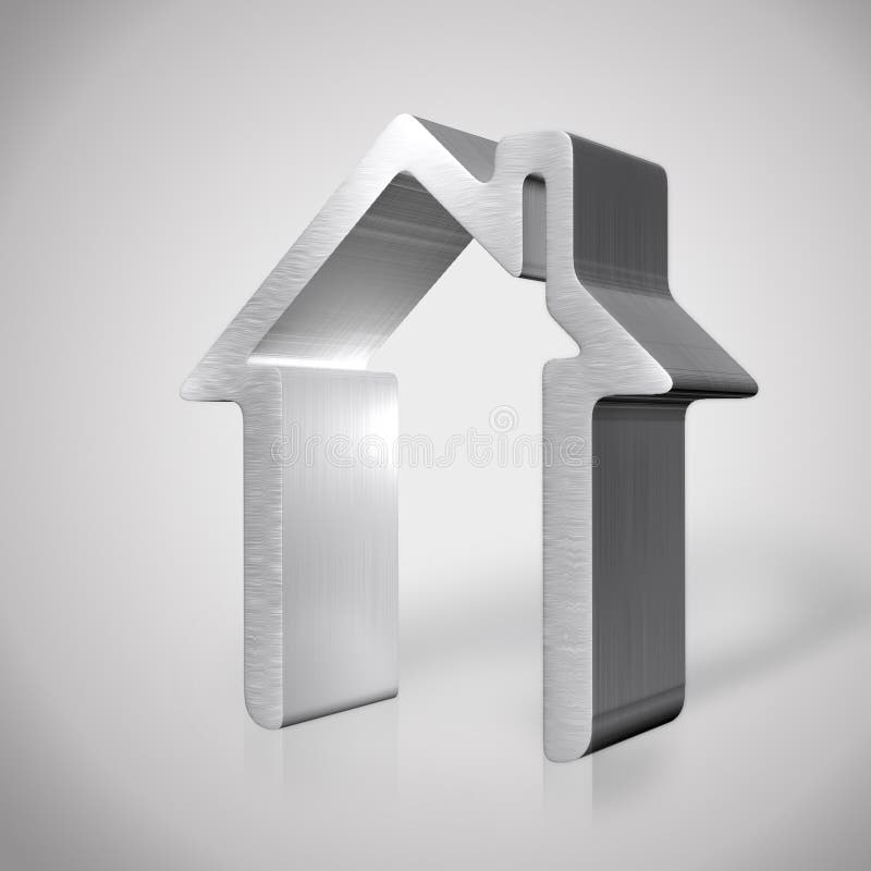 Eco Silver House Logo. 3D Rendering Illustration. Stock Illustration ...