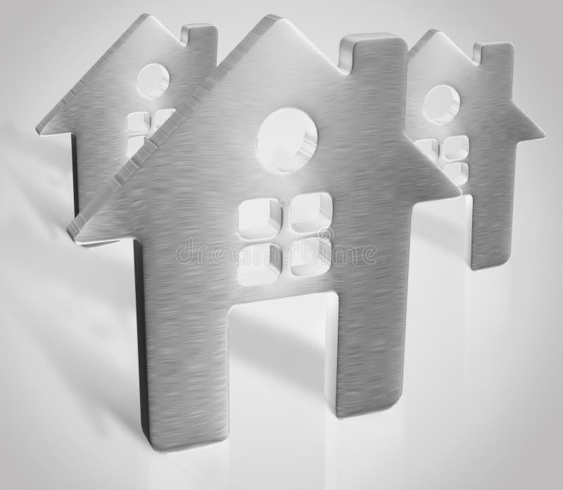 3d silver house render stock illustration. Illustration of shape - 51202435