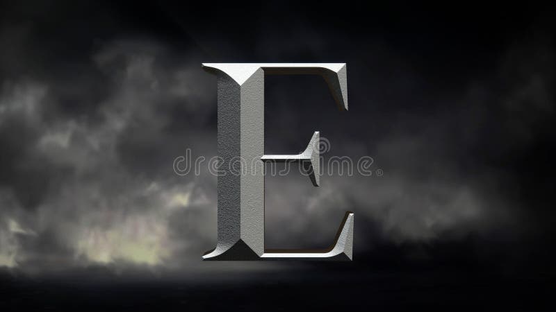 Letter E 3D Letter Serif Font Magical Style Stock Illustration ...