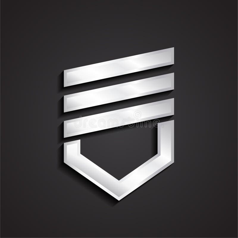 3d Silver Metal Stylized Heraldry Shield Stock Vector - Illustration of ...