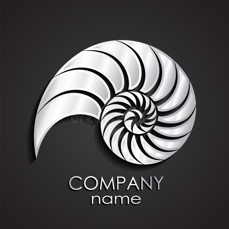 Nautilus Shell Spiral Shape Logo Stock Vector - Illustration of spiral ...