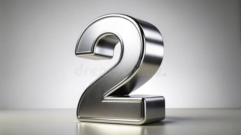 3D Silver Number 2 and 3 Isolated on White Background Realistic ...