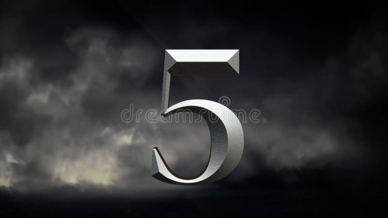 Number 5 3D Letter Serif Font Magical Style Stock Illustration ...